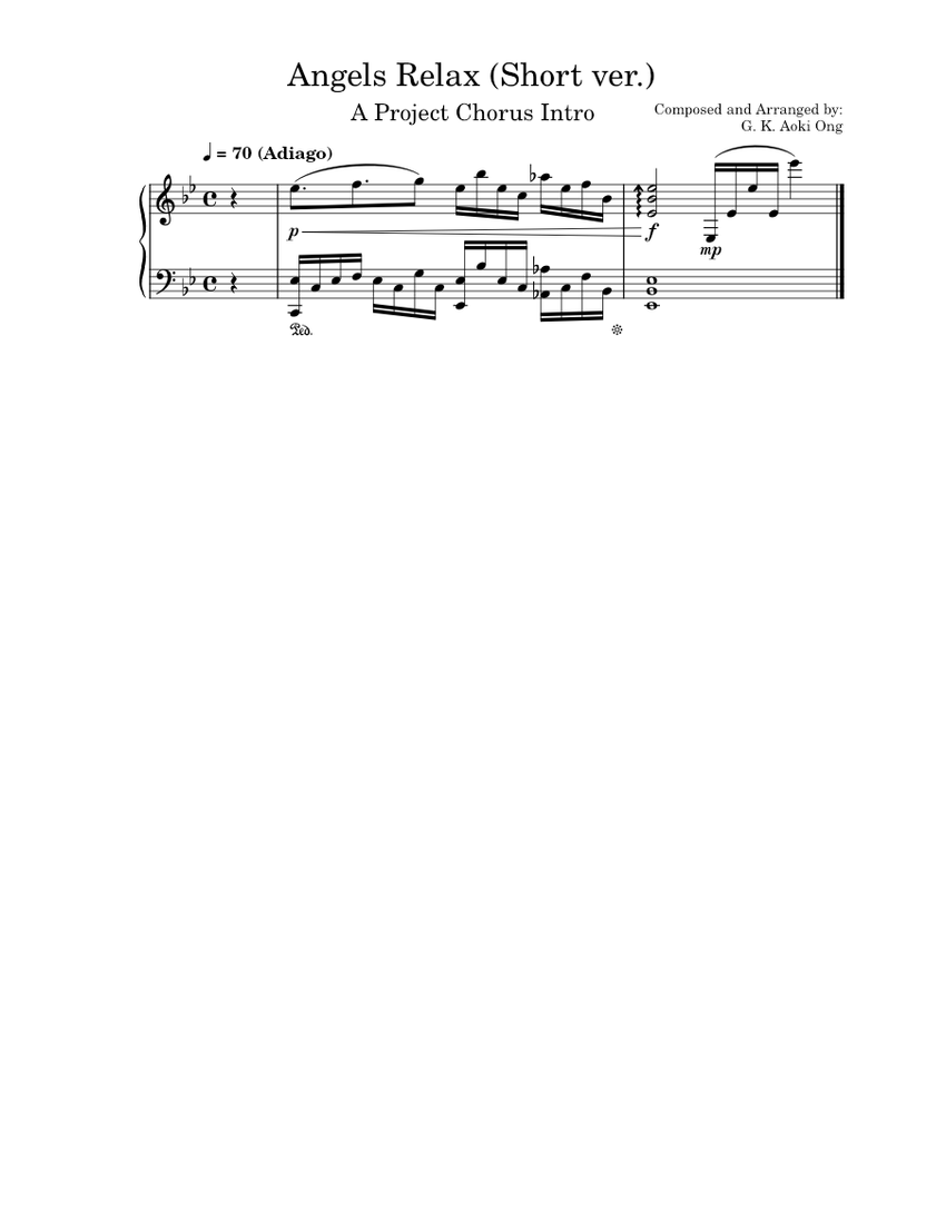 Angels Relax Sheet Music for Piano (Solo) | MuseScore.com