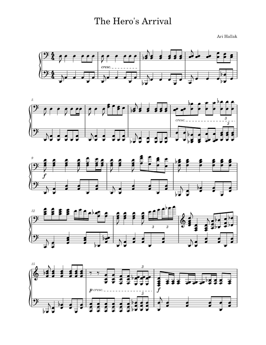 The Hero's Arrival - piano tutorial