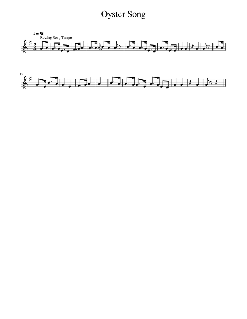 Oyster Song Sheet music for Piano (Solo) Easy | Musescore.com