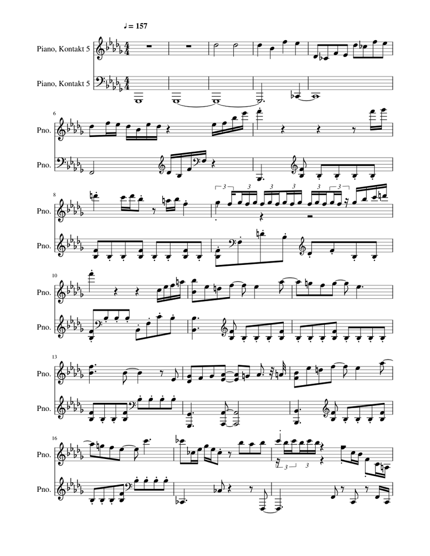 Random note placing creates a theme Sheet music for Piano (Piano Duo ...