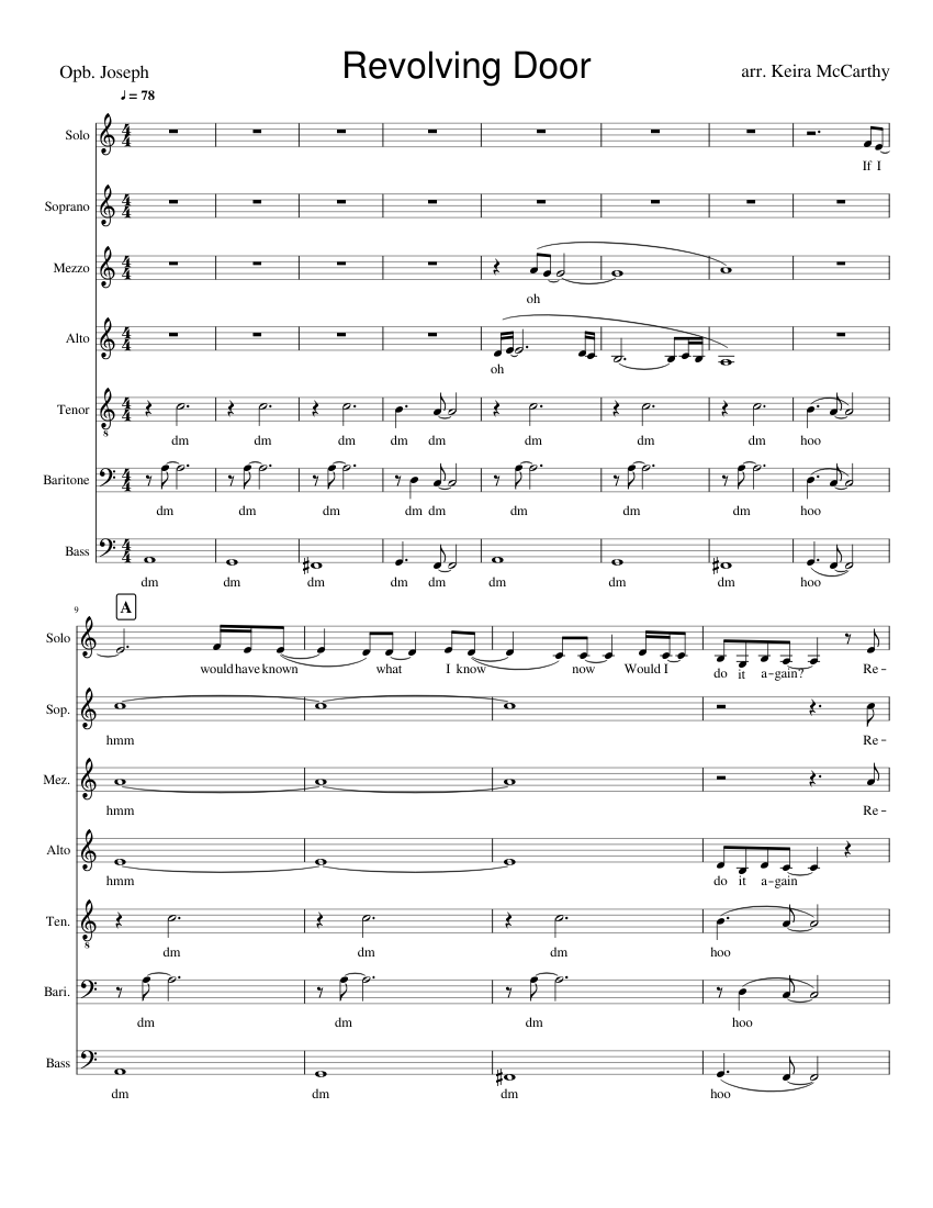 Revolving Door Sheet Music for Piano (Mixed Ensemble) | MuseScore.com