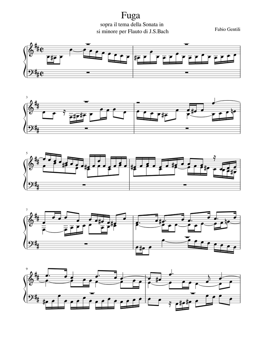 Fuga Sheet music for Piano (Solo) | Musescore.com