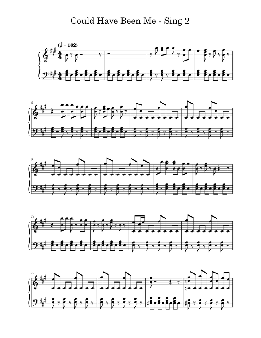 Could Have Been Me - Halsey - Sing 2 Sheet music for Piano (Piano Four ...