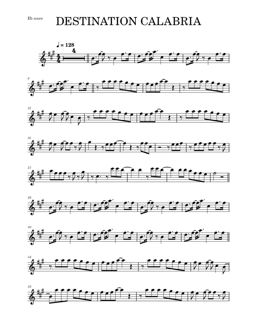 Destination Calabria - Alto Sax Sheet music for Saxophone alto (Solo ...