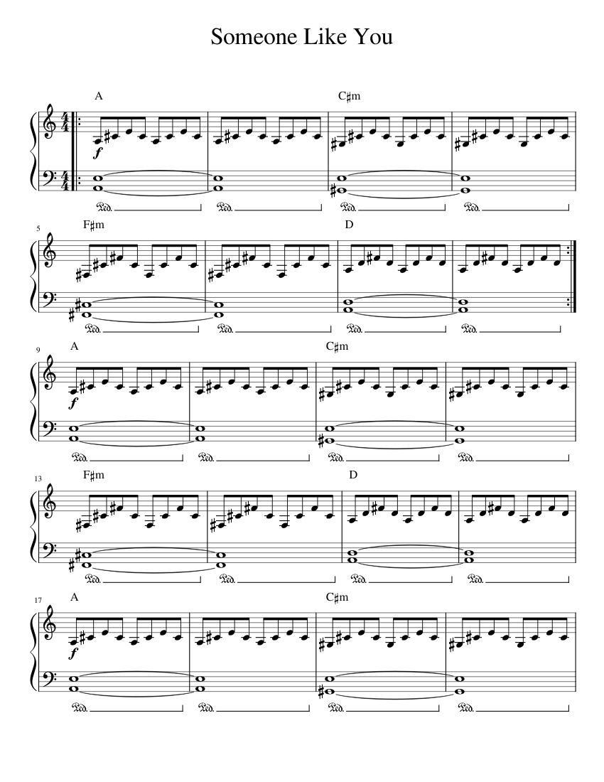 Someone Like You Sheet music for Piano (Solo) | Musescore.com