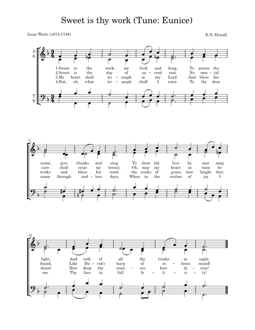 Sweet_is_thy_work_(Tune__Eunice)/Ezurike Howell Nnamdi Sheet music for ...