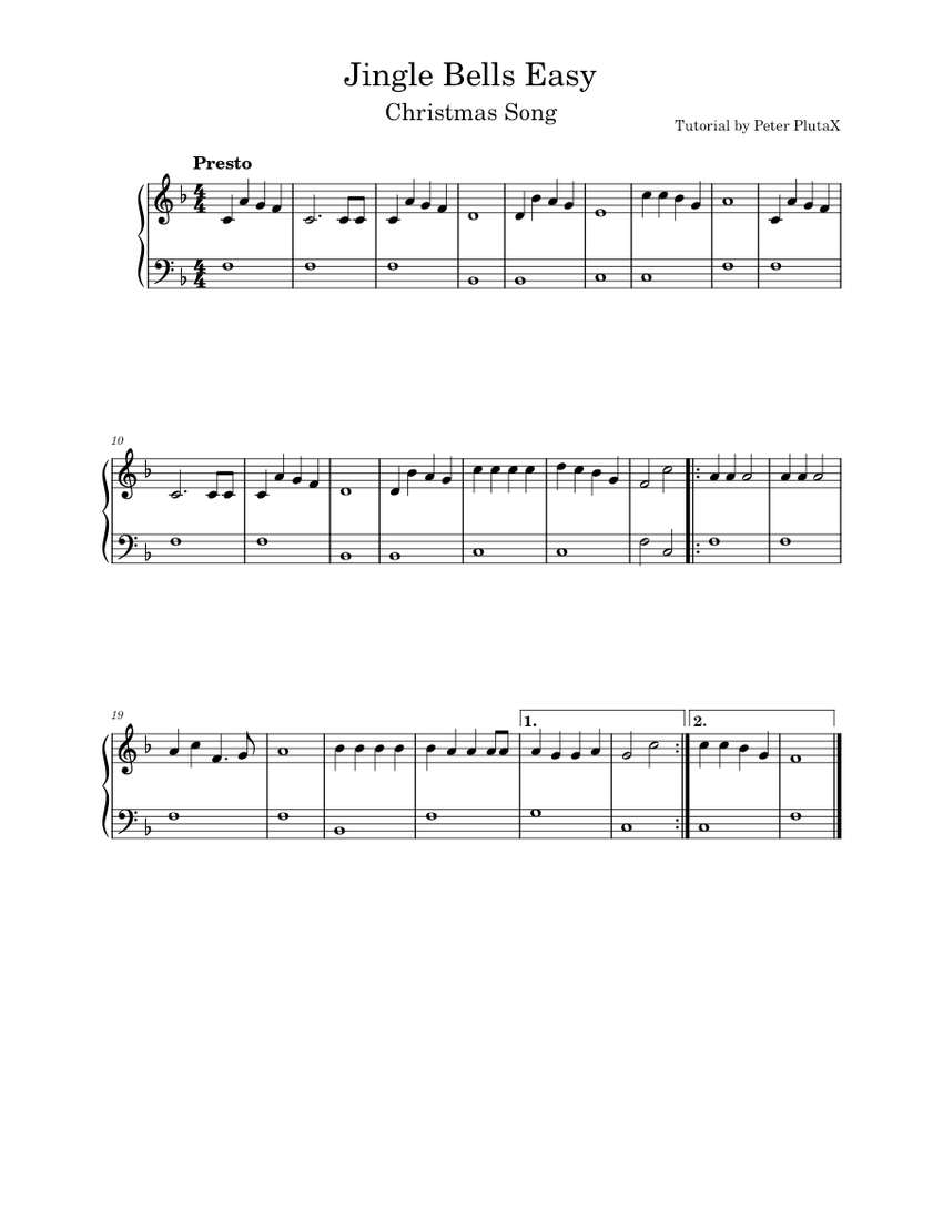 Jingle Bells Easy Sheet Music for Piano (Solo) | MuseScore.com