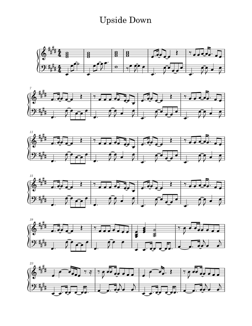 Upside down – Jack Johnson Jack Johnson Upside Down Sheet music for ...