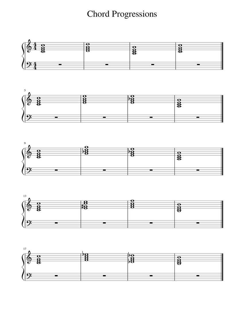 Chord Progressions Sheet music for Piano (Solo) | Musescore.com