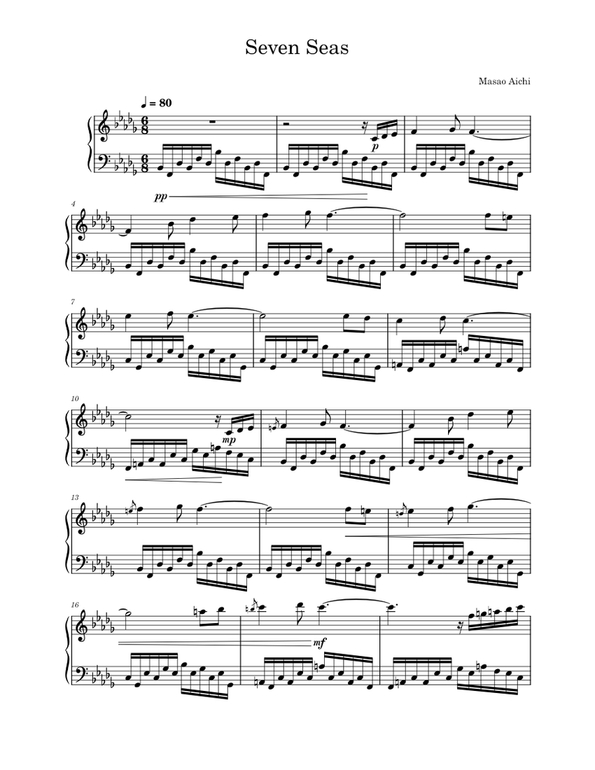 Seven Seas Sheet music for Piano (Solo) | Musescore.com