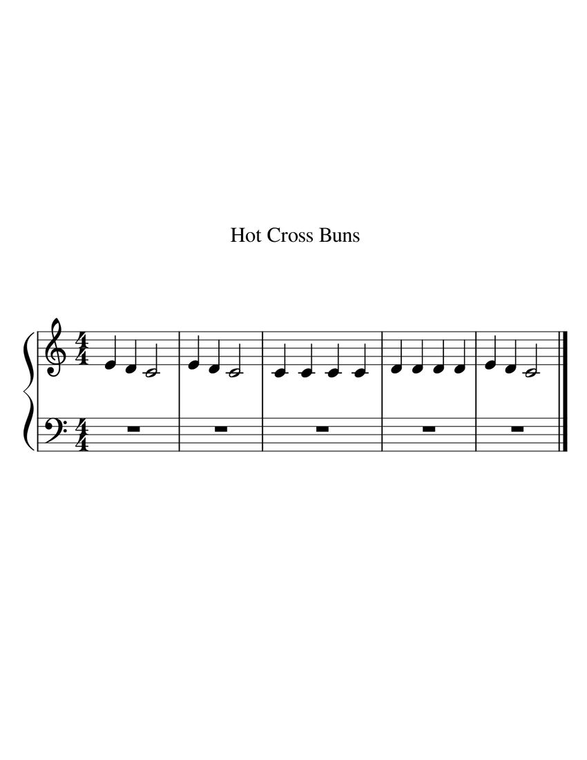 Hot Cross Buns Sheet music for Piano (Solo) Easy | Musescore.com