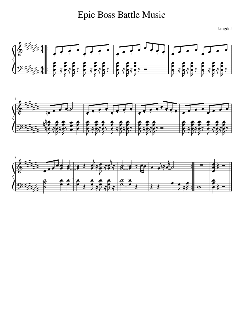 Epic Boss Battle Music Sheet music for Piano (Solo) Easy | Musescore.com