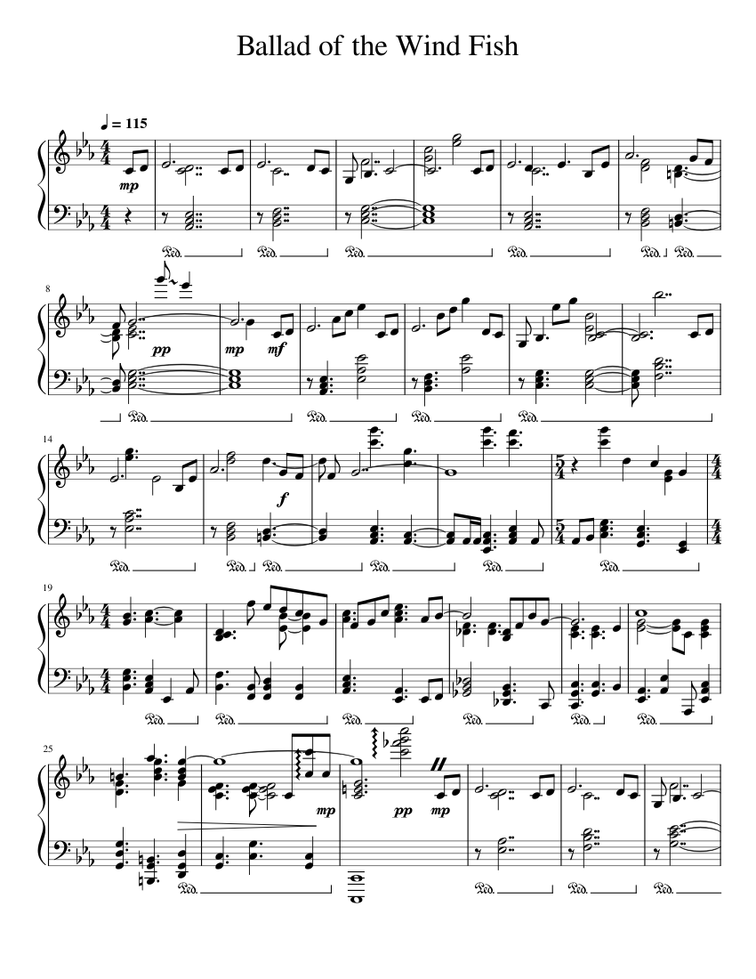 Ballad of the Windfish Sheet music for Piano (Solo) | Musescore.com