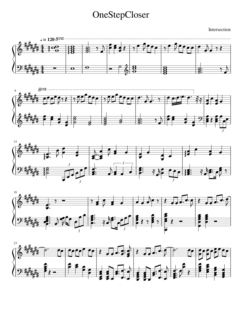 One Step Closer Sheet music for Piano (Solo) | Musescore.com