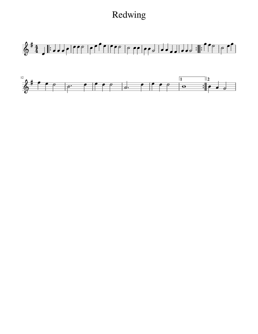 Redwing Sheet music for Piano (Solo) Easy | Musescore.com