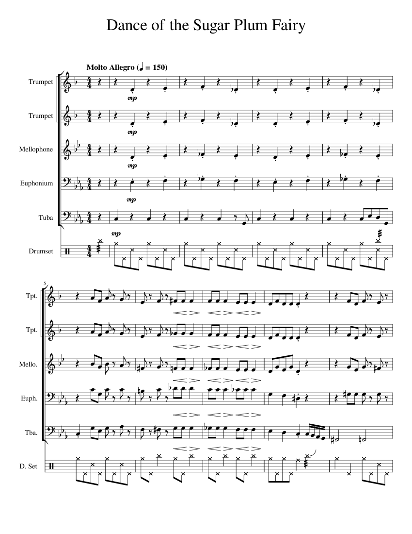 Dance of the Sugar Plum Fairy Sheet music for Euphonium, Tuba ...