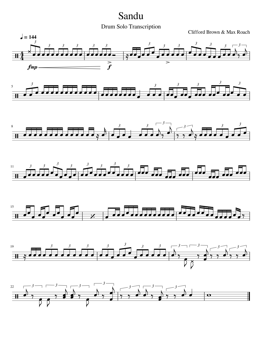 Sandu Sheet music for Drum group (Solo) | Musescore.com