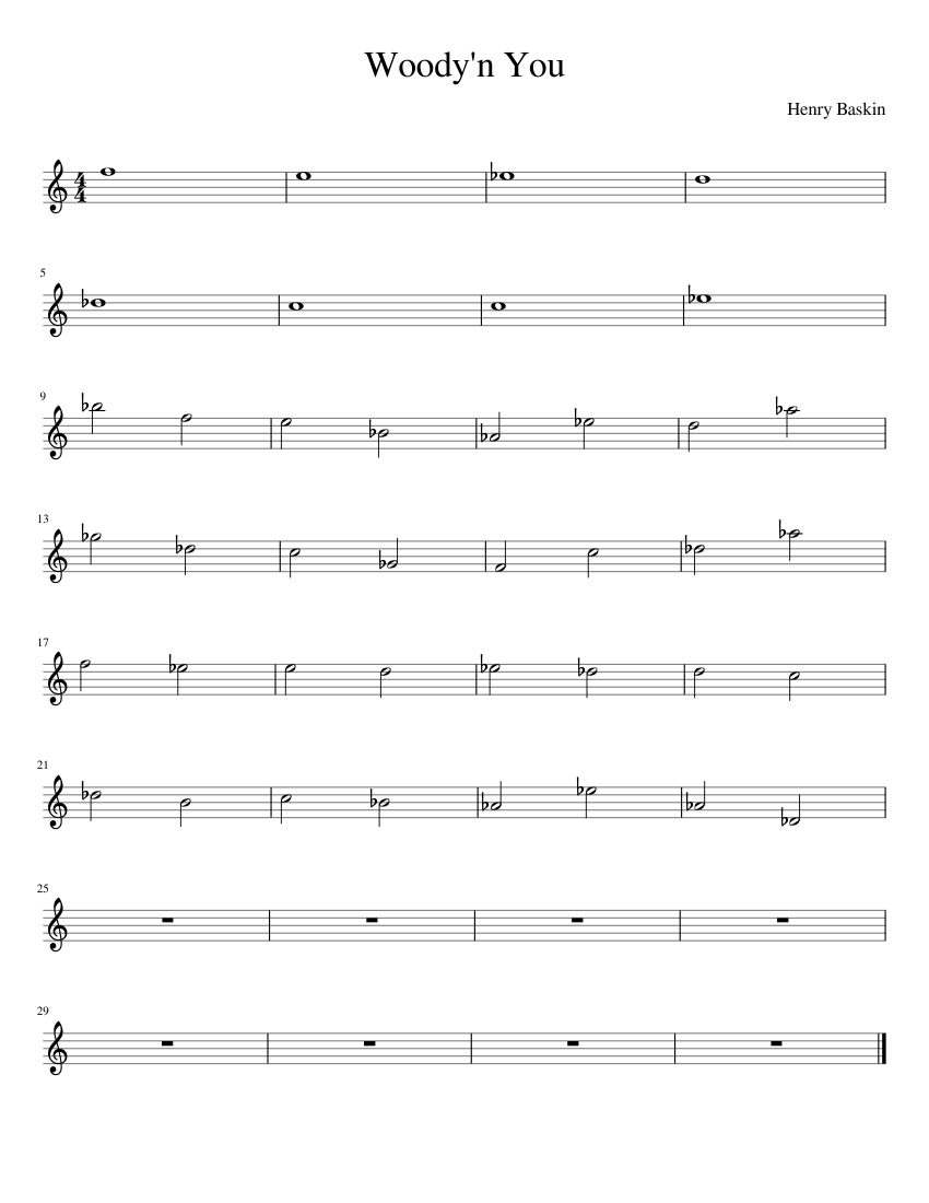 Woody'n You Sheet music for Piano (Solo) Easy | Musescore.com