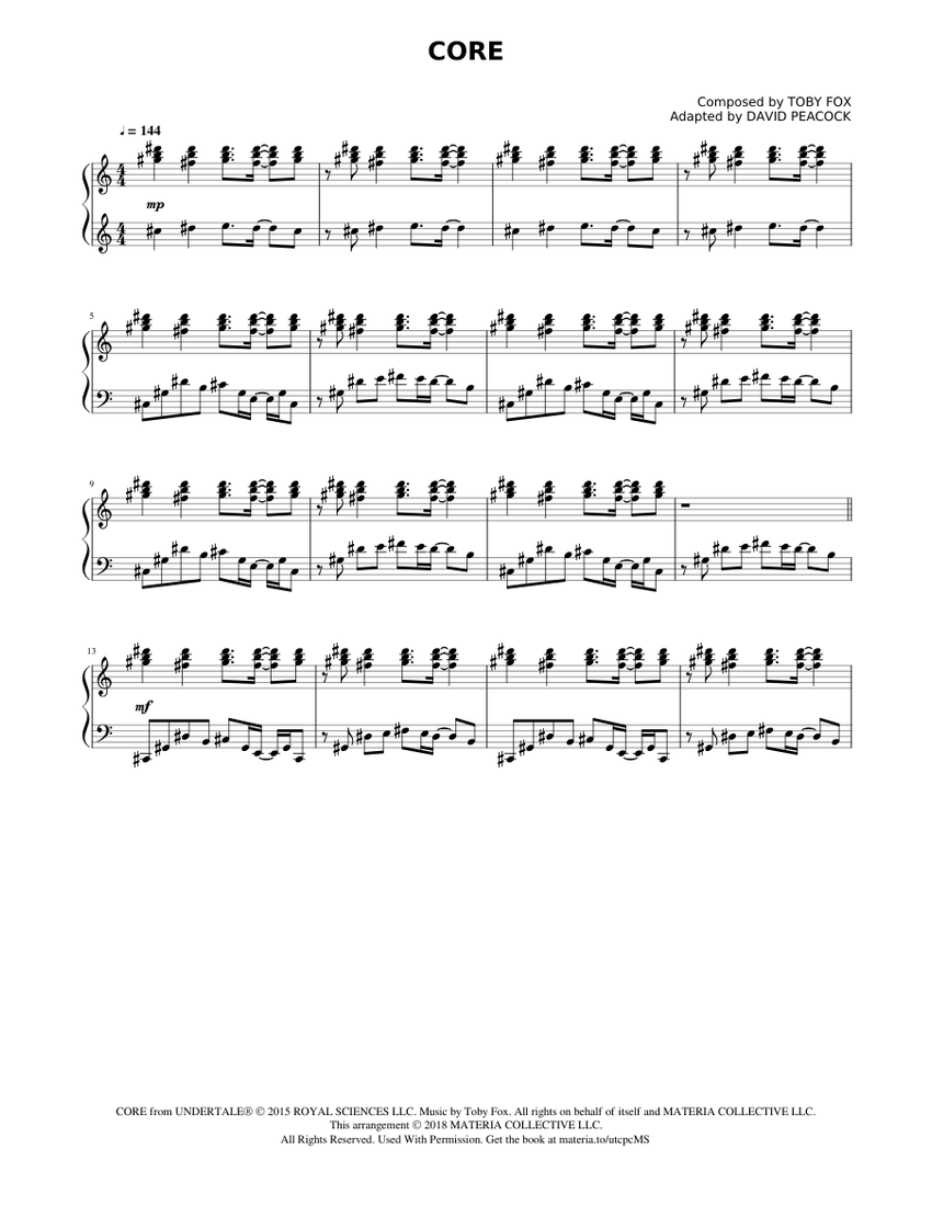 CORE (UNDERTALE Complete Piano Sheet Music) Sheet music for Piano (Solo ...