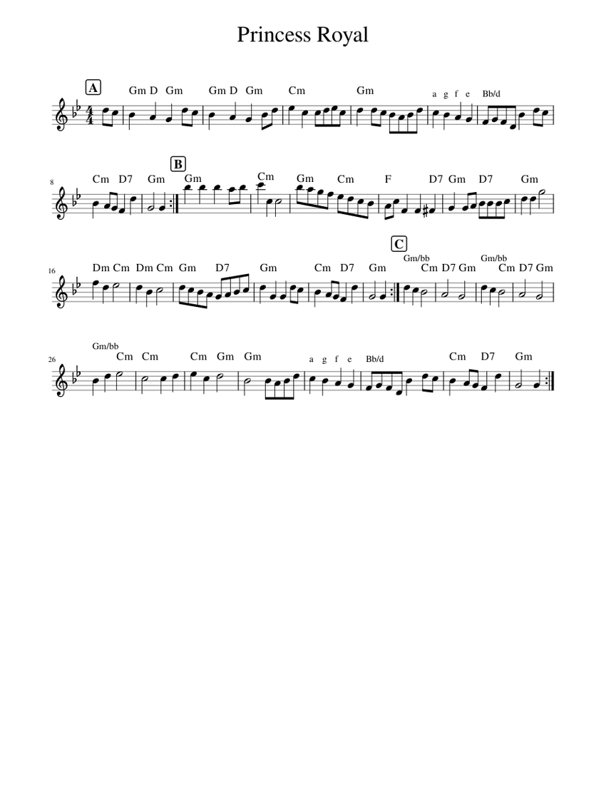Princess Royal Sheet music for Piano (Solo) Easy | Musescore.com