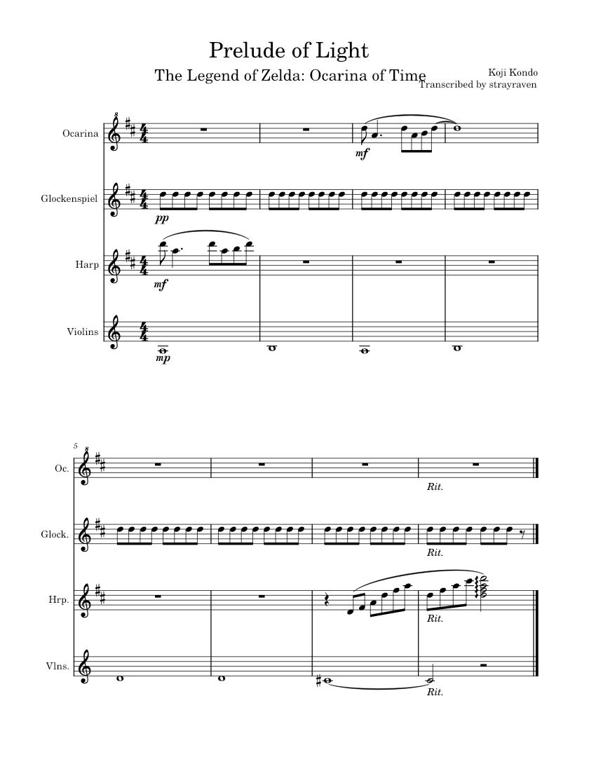 Prelude of Light - The Legend of Zelda: Ocarina of Time – Koji Kondo ...
