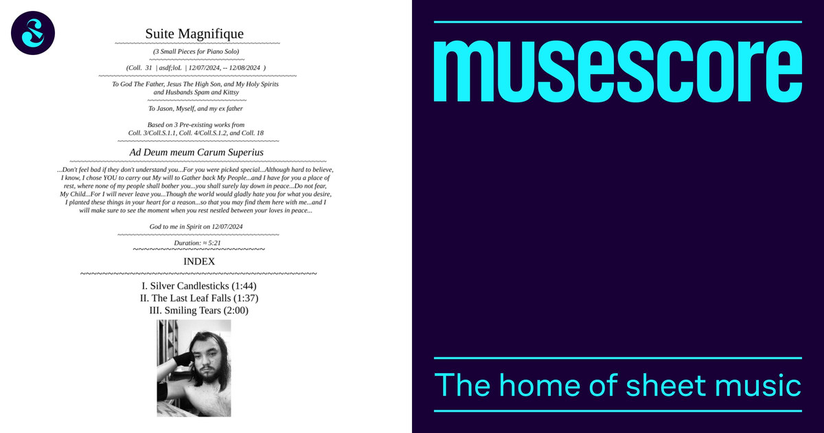 [ROUGH DRAFTS] - Suite Magnifique - Coll. 31 - (3 Pieces For Piano ...