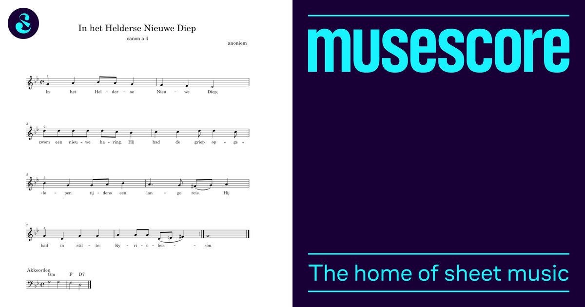 In het Helderse Nieuwe Diep - Anonymous Sheet Music with Chords for ...