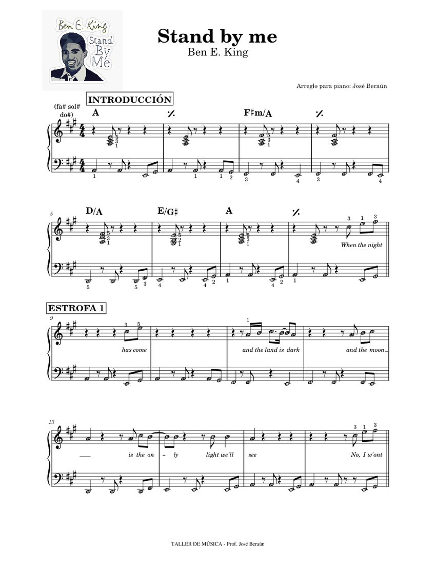 Stand by me – Ben E King Sheet music for Piano (Solo) | Musescore.com