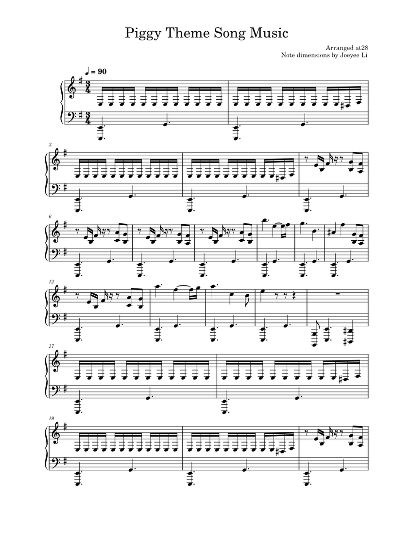 Piggy Theme Song Music Sheet Music for Piano (Solo) easy | MuseScore.com