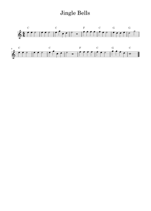 Jingle Bells Recorder Sheet Music