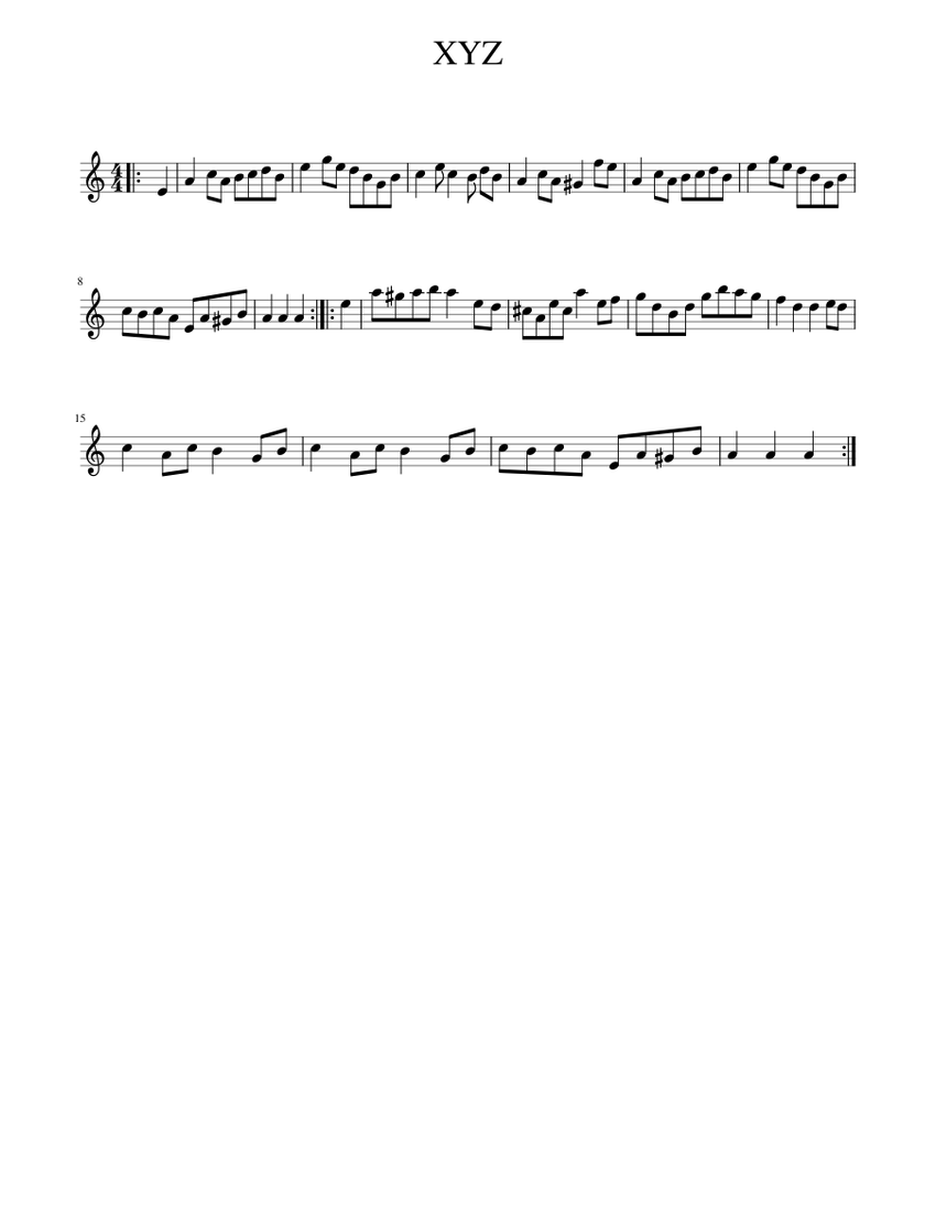 XYZ Sheet Music for Piano (Solo) Easy | MuseScore.com