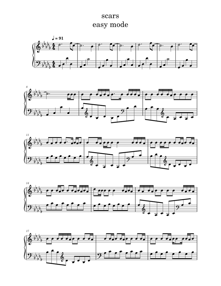 scars Sheet Music for Piano (Solo) | MuseScore.com