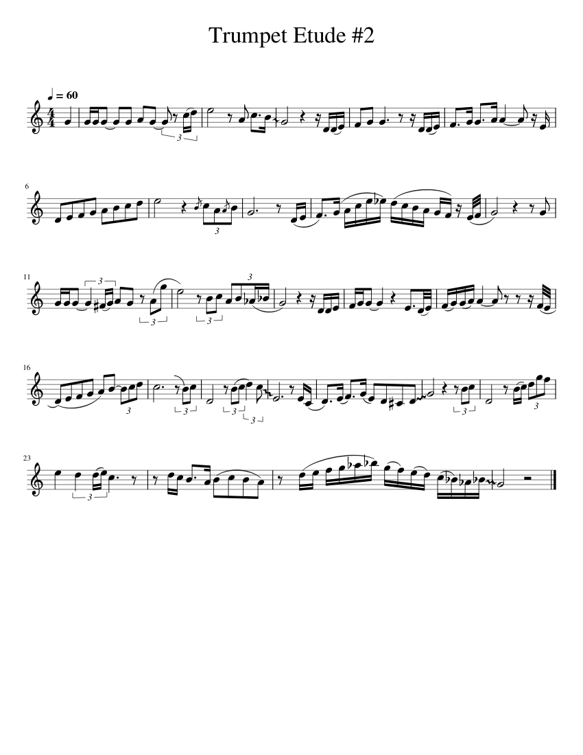 Trumpet Etude #2 Sheet music for Trumpet in b-flat (Solo) | Musescore.com