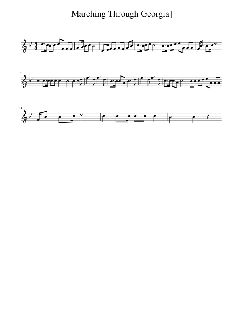 Marching Through Georgia] Sheet Music for Piano (Solo) Easy | MuseScore.com