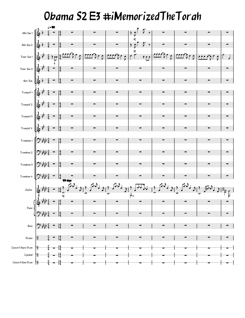 Obama 13: #iMemorizedTheTorah Sheet music for Piano, Trombone ...