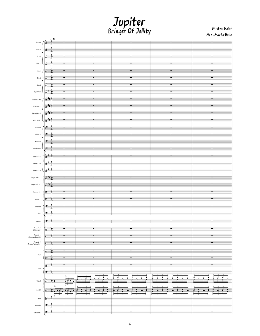 Jupiter, The Bringer Of Jollity – Gustav Holst Sheet music for Piano ...
