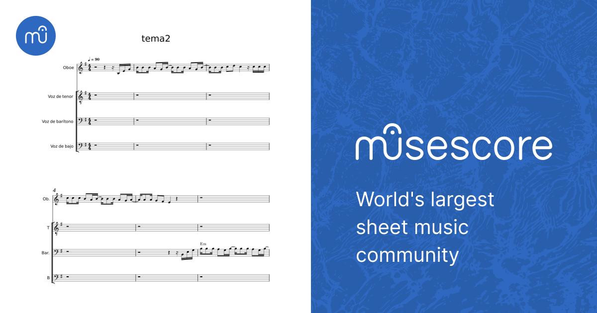 tema 2 Sheet music for Oboe, Synthesizer (Mixed Quartet) | Musescore.com