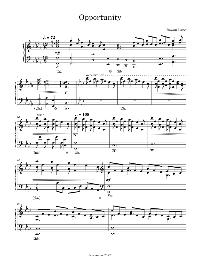 Opportunity Sheet music for Piano (Solo) | Musescore.com