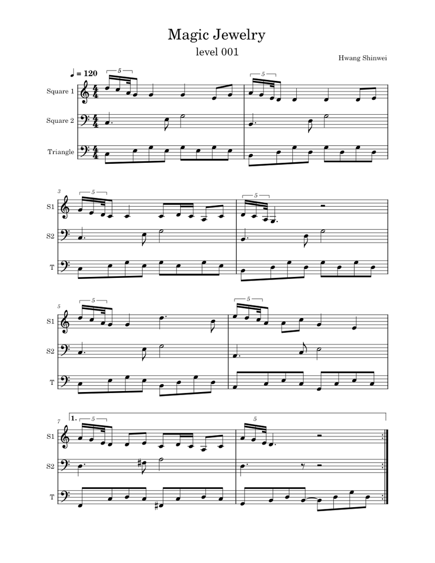 Magic Jewelry – Hwang Shinwei level 001 Sheet music for Synthesizer ...