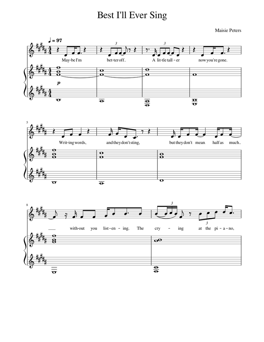 Best I Ll Ever Sing Maisie Peters Piano Tutorial