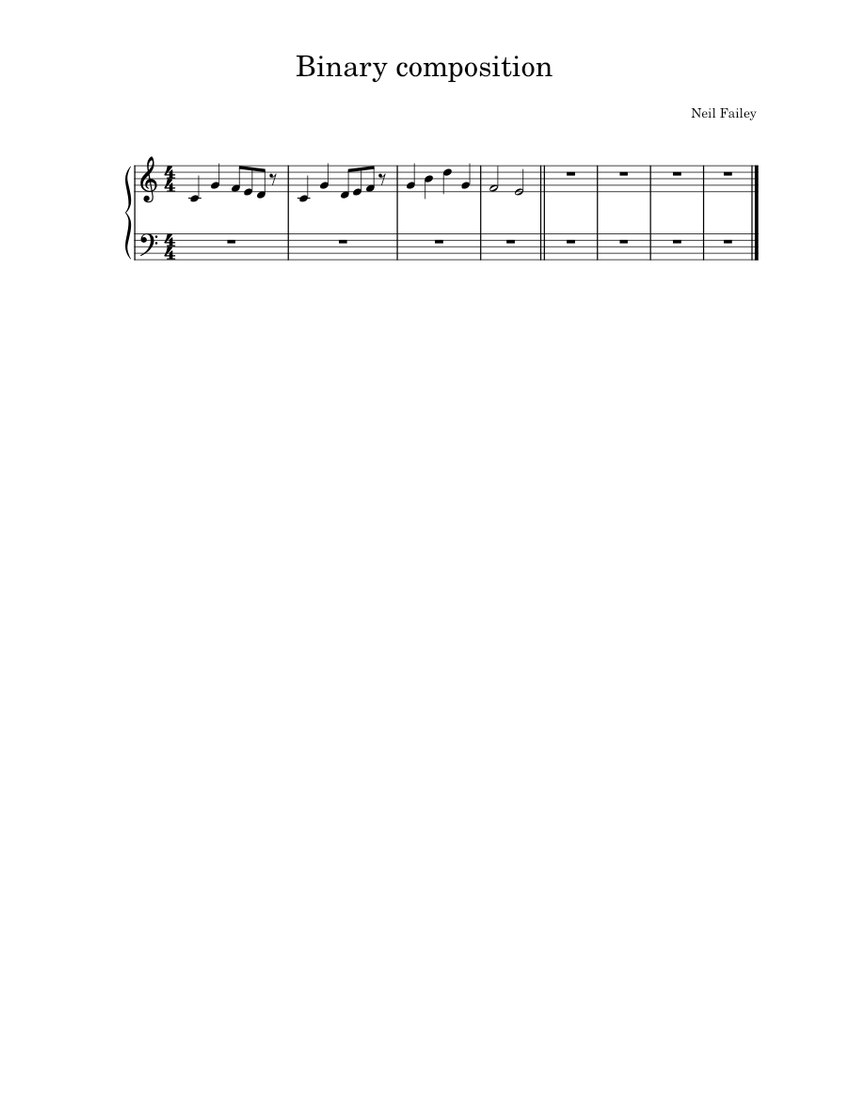 Binary composition Sheet music for Piano (Solo) | Musescore.com