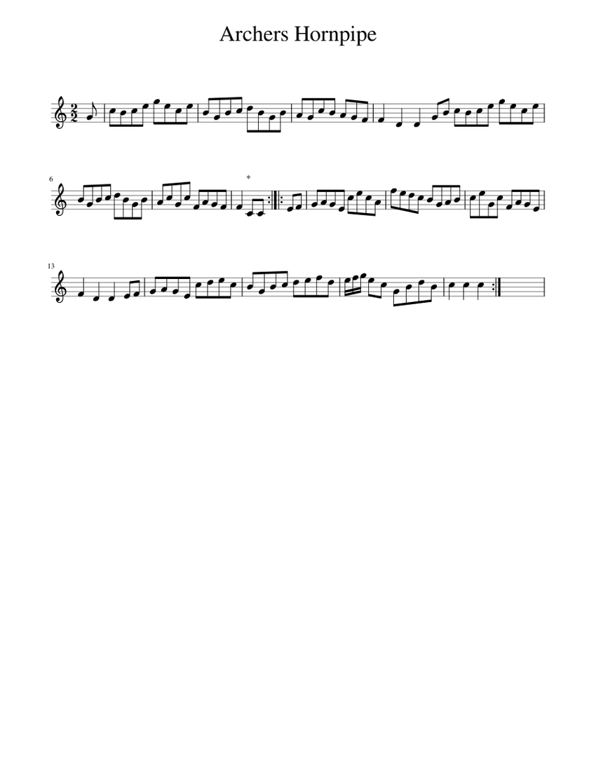 Archers Hornpipe Sheet music for Piano (Solo) Easy | Musescore.com