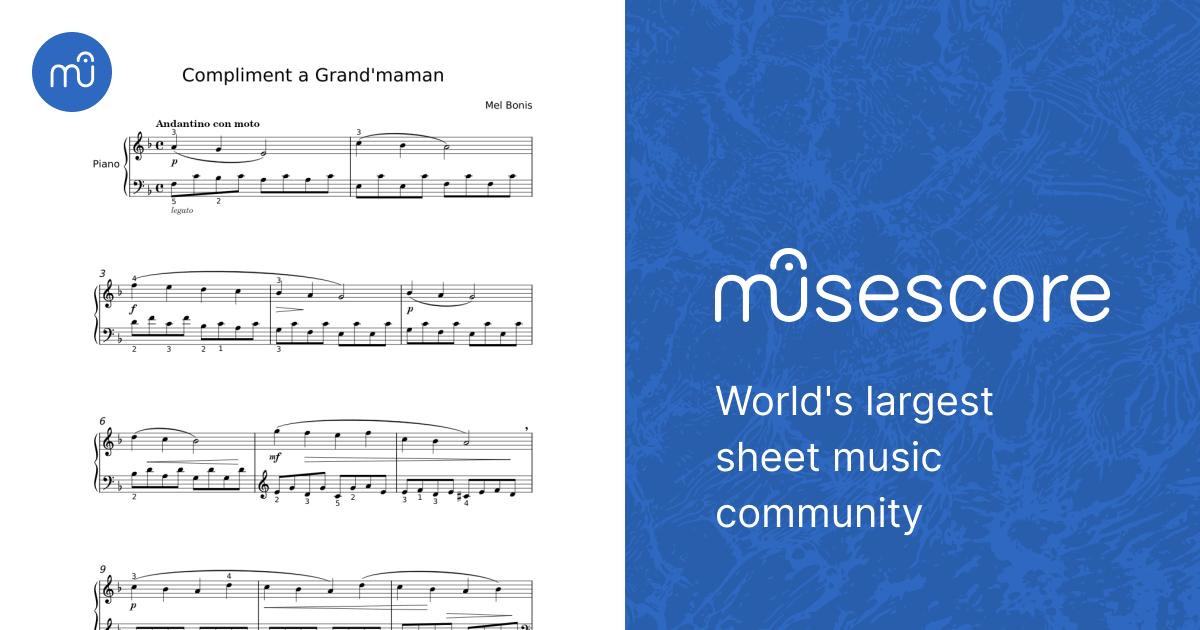 Compliment a Grand' maman - Mel Bonis Sheet Music for Piano (Piano Duo ...