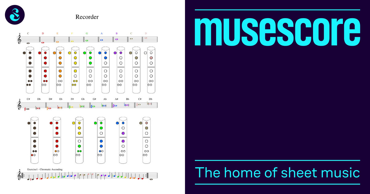 Recorder-Coloured Notes Sheet Music for Recorder (Solo) | MuseScore.com