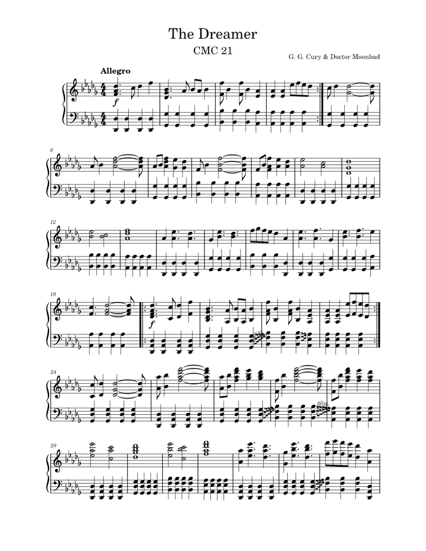The Dreamer Sheet music for Piano (Solo) | Musescore.com