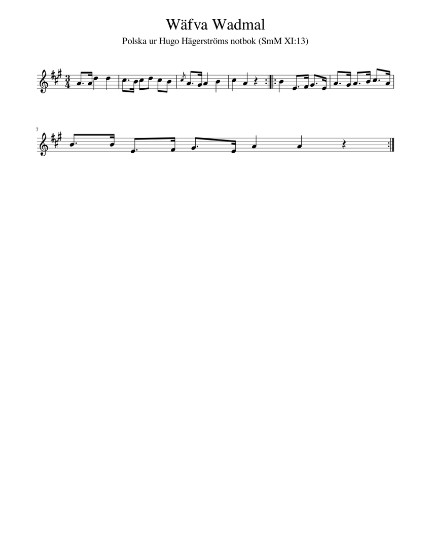 Wäfva Wadmal Sheet music for Piano (Solo) Easy | Musescore.com