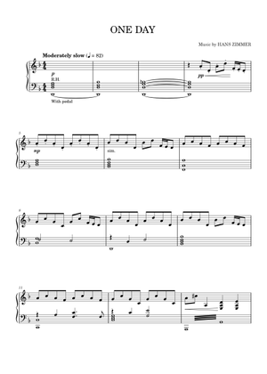 Day One from Interstellar - Hans Zimmer Sheet Music with Chords for ...