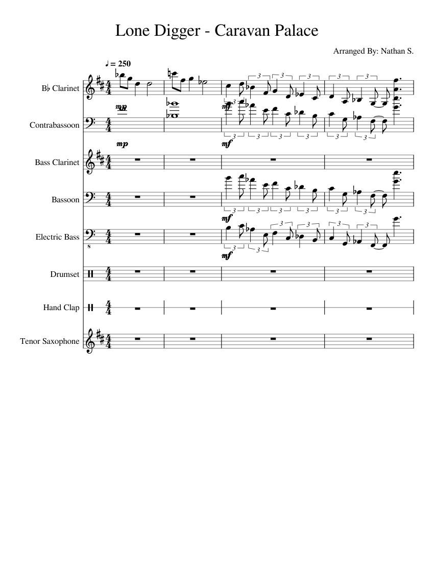 Lone Digger - Caravan Palace Sheet music for Clarinet in b-flat ...