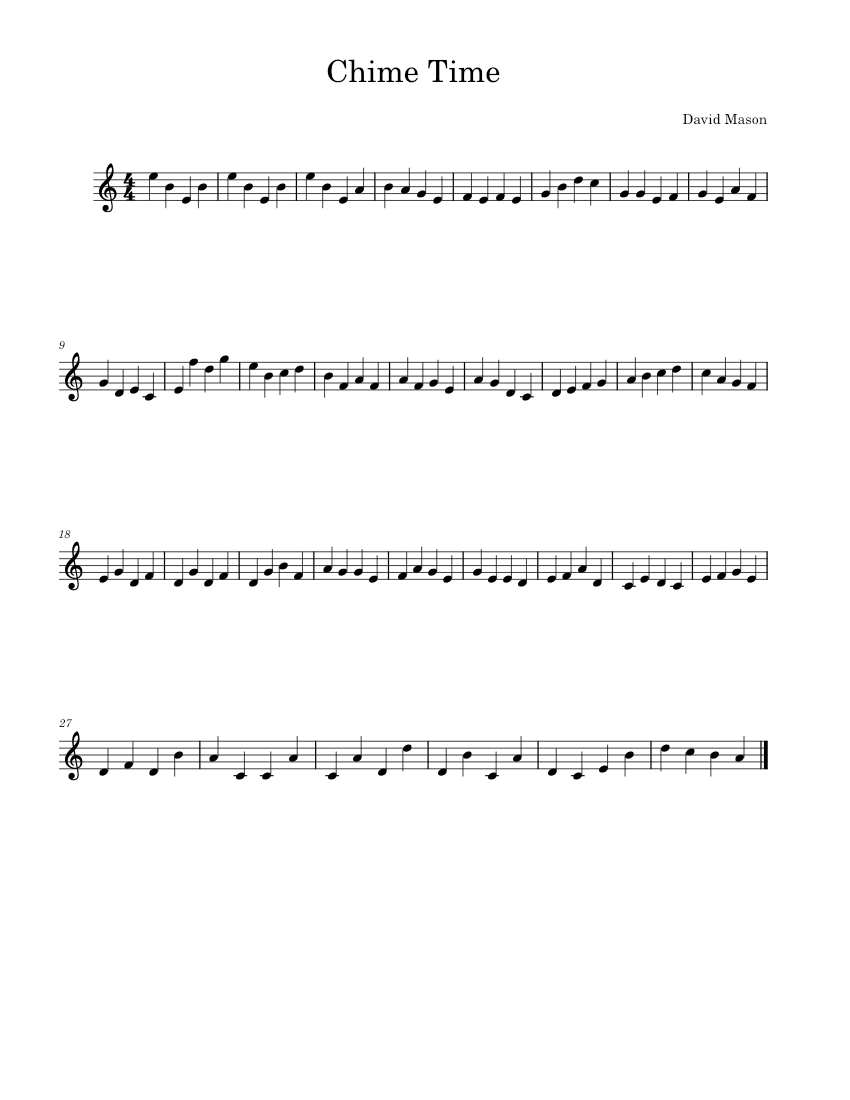 Chime_Time Sheet music for Tubular bells (Solo) | Musescore.com