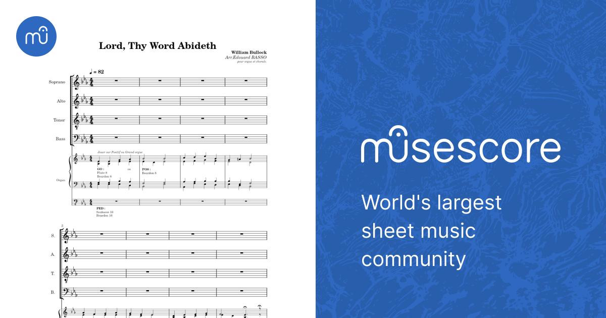 Lord, Thy Word Abideth Sheet Music for Soprano, Alto, Tenor, Bass voice ...